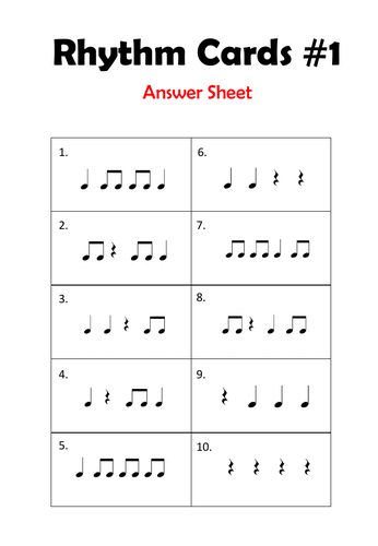Music Rhythm Cards #1 | Teaching Resources
