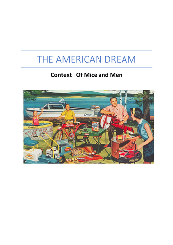 THE AMERICAN DREAM : Contextual Understanding 'Of Mice and Men ...