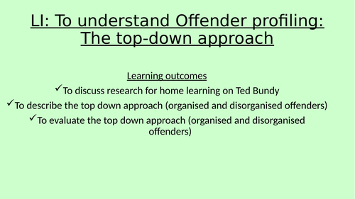 AQA A level Psychology Forensics Top down & Bottom up approach ...