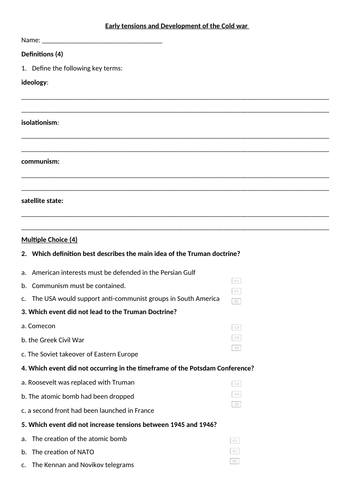 Early Tensions and the Development of the Cold War Content Assessment ...
