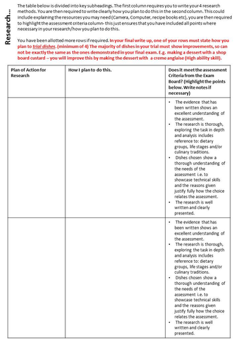 Nea 2 Food Workbooks - Introduction, Plan of Action for Research and ...