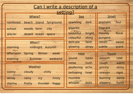 Descriptive Writing Setting Word Mat | Teaching Resources