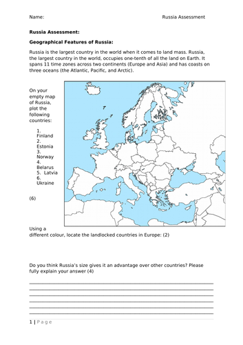 Key Stage Three Geography - Russia | Teaching Resources