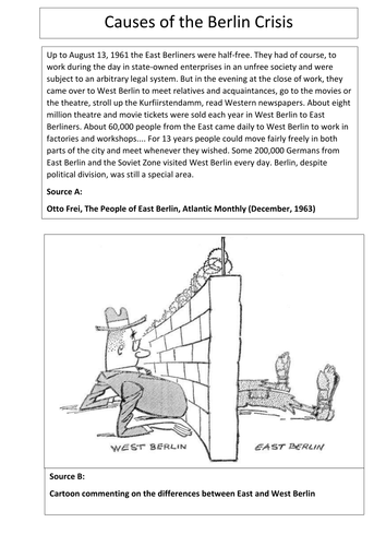 Background to the Berlin Wall - Including source activity sheet and ...
