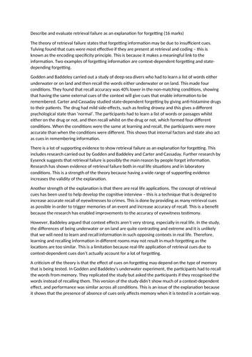 Psychology Memory 16 Marker Example Essays Bundle | Teaching Resources Psychology Memory 16 Marker Example Essays Bundle | Teaching Resources