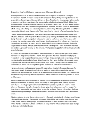 Psychology Social Influence 16 mark Example Essay Bundle | Teaching ...