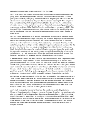Psychology Social Influence 16 mark Example Essay Bundle | Teaching ...