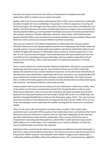Psychology Attachment 16 Marker Example Essay Bundle | Teaching Resources Psychology Attachment 16 Marker Example Essay Bundle | Teaching Resources