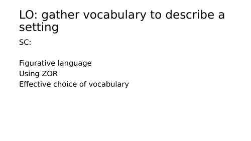 Outstanding Year 5/6 Setting Description Lessons | Teaching Resources