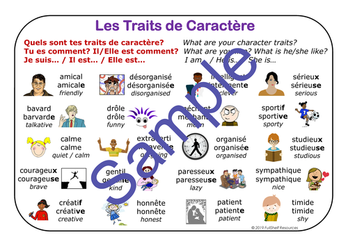 French Describing Character Worksheets | Teaching Resources