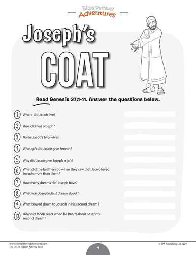 FREEBIE: Joseph Activity Pack | Teaching Resources