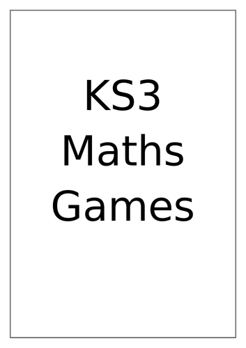 KS3 Maths Games Worksheets | Teaching Resources