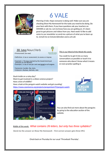 Class Newsletter (Stay Home - Covid-19) (updated) | Teaching Resources