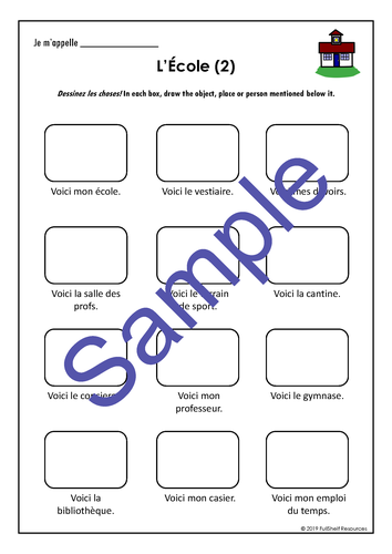 French School Vocabulary Worksheets (L'ecole) | Teaching Resources