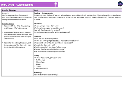 Diary Entries – Guided Reading Unit (Y3/Y4 | KS2) | 5 Fully Planned ...