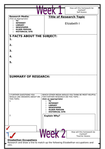 Homework/Research booklets for History - Year 7 through to Year 9 ...