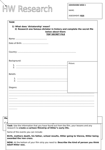 Homework/Research booklets for History - Year 7 through to Year 9 ...