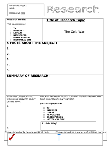 Homework/Research booklets for History - Year 7 through to Year 9 ...