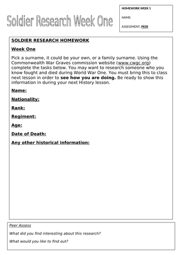 Homework/Research booklets for History - Year 7 through to Year 9 ...