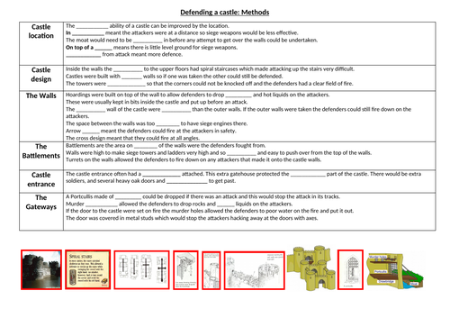 Defending a castle - year 7 history | Teaching Resources
