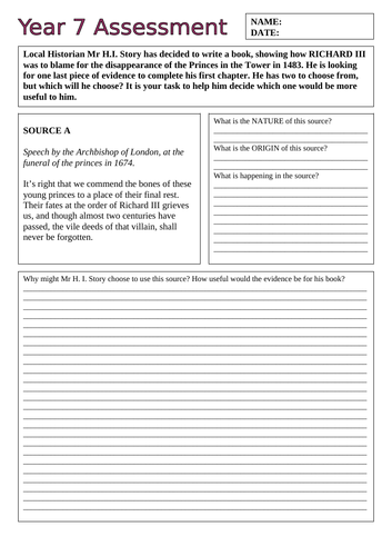 Princes in the Tower Lesson Series - Year 7 | Teaching Resources