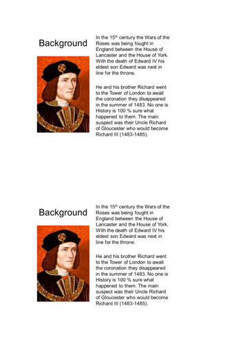 Princes in the Tower Lesson Series - Year 7 | Teaching Resources