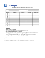 FREE Preference Assessment Data Sheets (ABA and Special Education ...