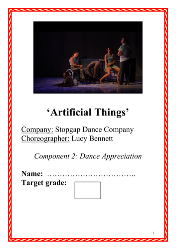 AQA GCSE Dance - Artificial Things | Teaching Resources