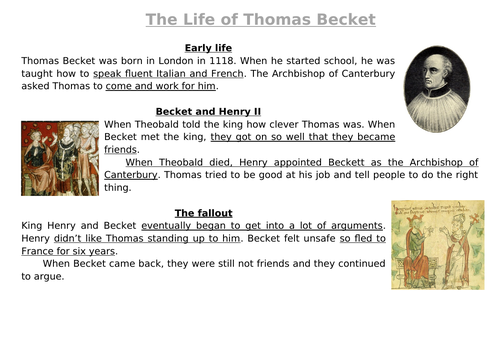 The Murder of Thomas Becket | Teaching Resources
