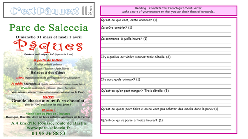 French Easter Booklets | Teaching Resources
