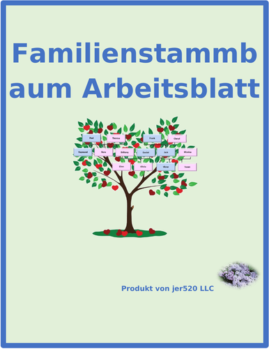 Familie (Family in German) Family Tree Worksheet 2 | Teaching Resources