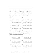 Standard Form - multiplication and division (non-calculator) | Teaching ...