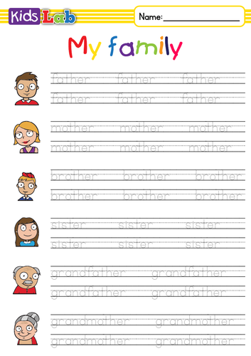 Family - Vocabulary tracing | Teaching Resources