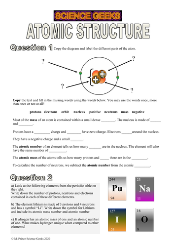 PHYSICS - ATOMIC STRUCTURE - NUCLEI, IONS AND ISOTOPES | Teaching Resources