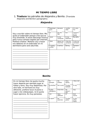 El tiempo libre | Teaching Resources
