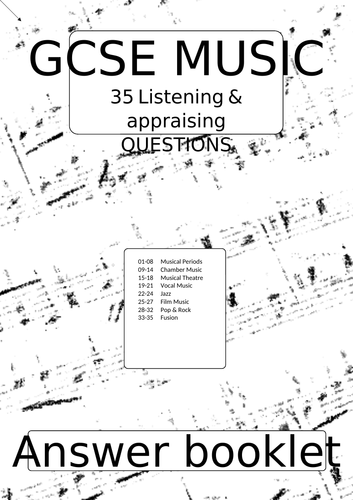 GCSE Music - Listening & Appraising Exam Questions | Teaching Resources