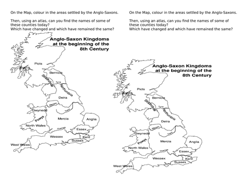 Year 4 - Anglo Saxons - Labelling settlements | Teaching Resources