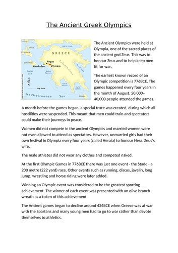 Ancient Greek Olympics brochure making Year 5 | Teaching Resources
