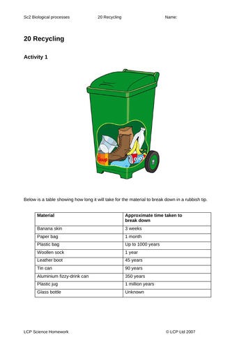 Year 5/6 Science Homework - Full pack | Teaching Resources