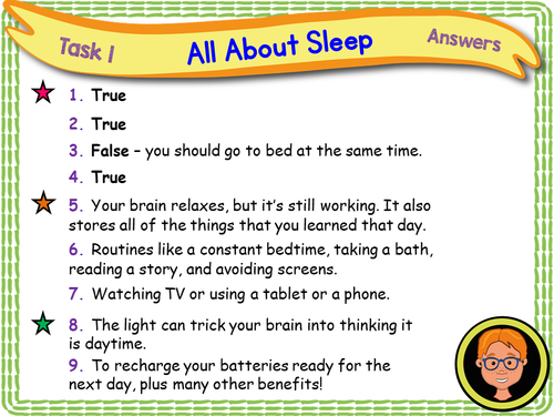Sleep - KS1 PSHE | Teaching Resources
