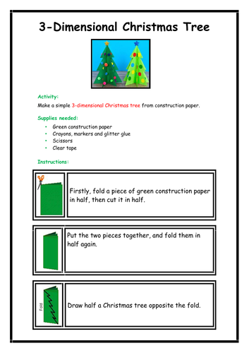 3-Dimensional Christmas Tree - Art Activity | Teaching Resources