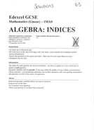 GCSE Maths Indices complete Revision Summary | Teaching Resources