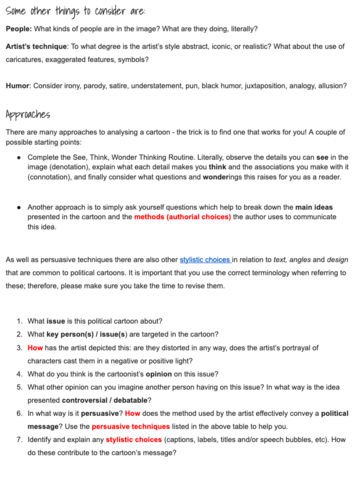 A Guide to a Textual Analysis of Political Cartoons | Teaching Resources