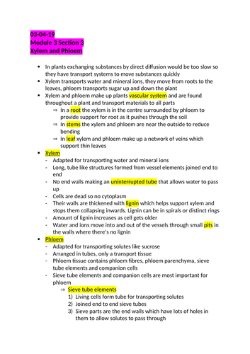 OCR Alevel Biology Module 3 Notes | Teaching Resources