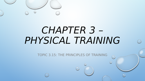 Principles of Training & Thresholds | Teaching Resources