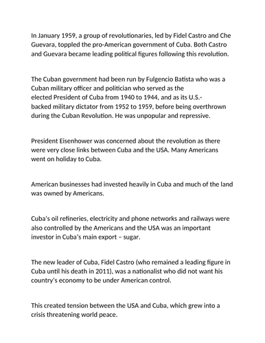 Lesson: Why was the Cuban Revolution so significant during the Cold War ...