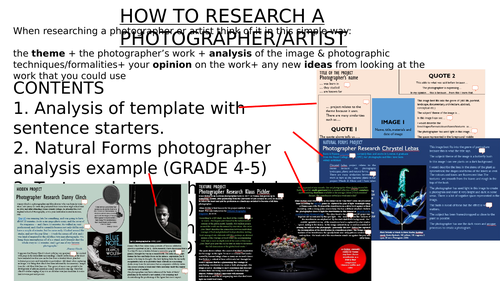 Photographer Research Examples | Teaching Resources