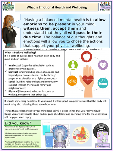 Emotional Health and Wellbeing - Home Learning | Teaching Resources
