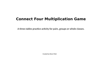 Connect Four Multiplication Game times tables practice activity ...