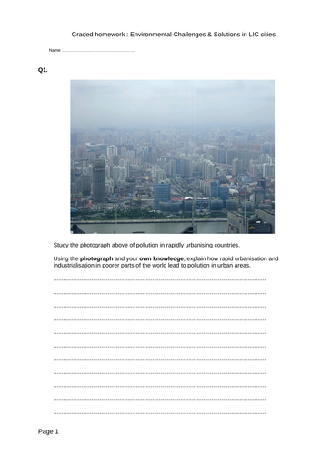 self-study Environmental challenges in Urban areas | Teaching Resources